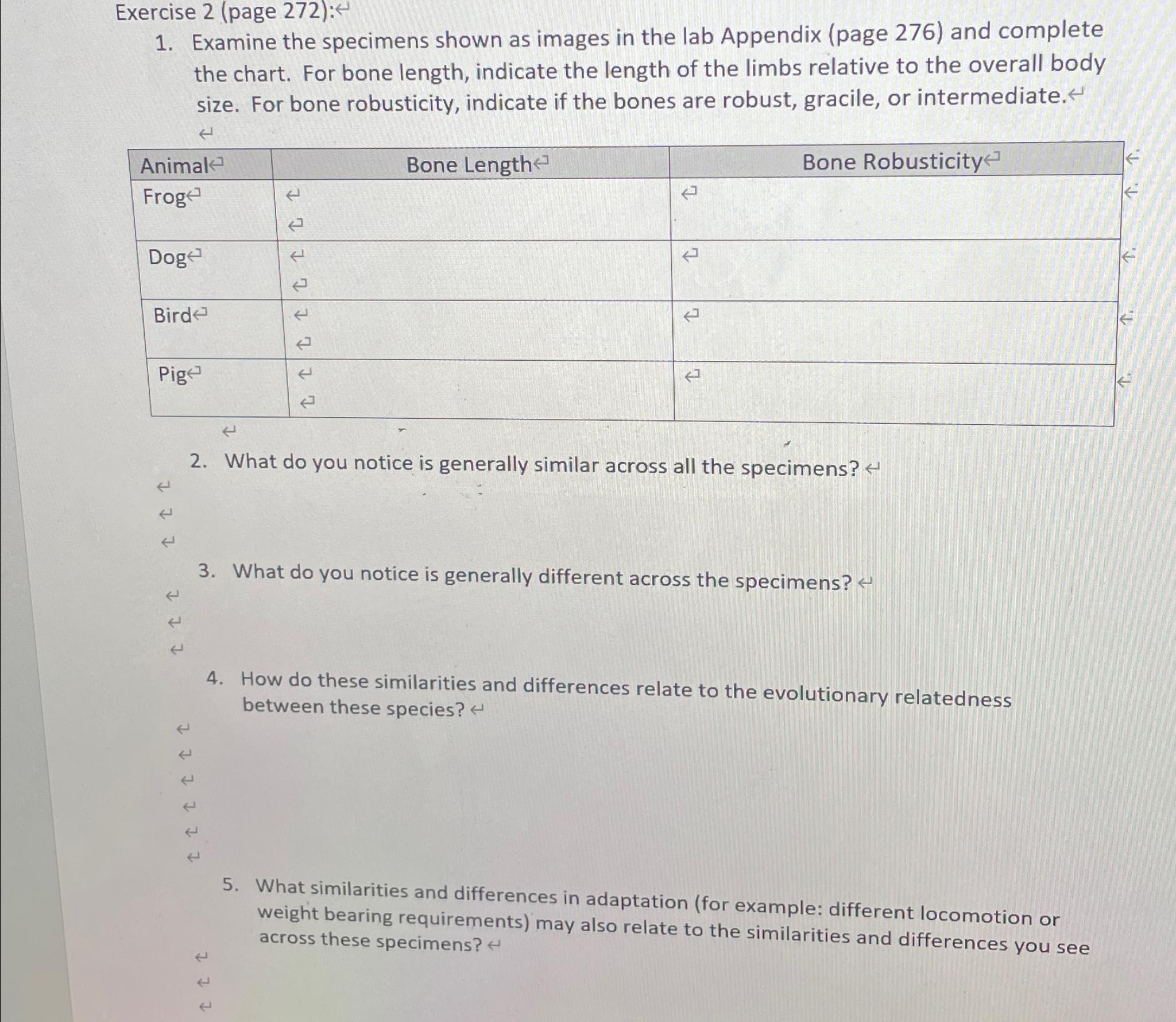 Solved Exercise 2 (page 272):Examine the specimens shown as | Chegg.com