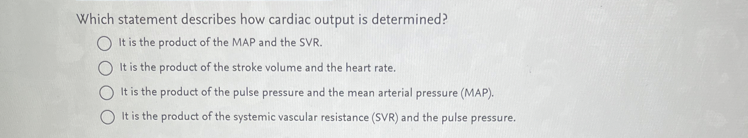 Solved Which statement describes how cardiac output is | Chegg.com