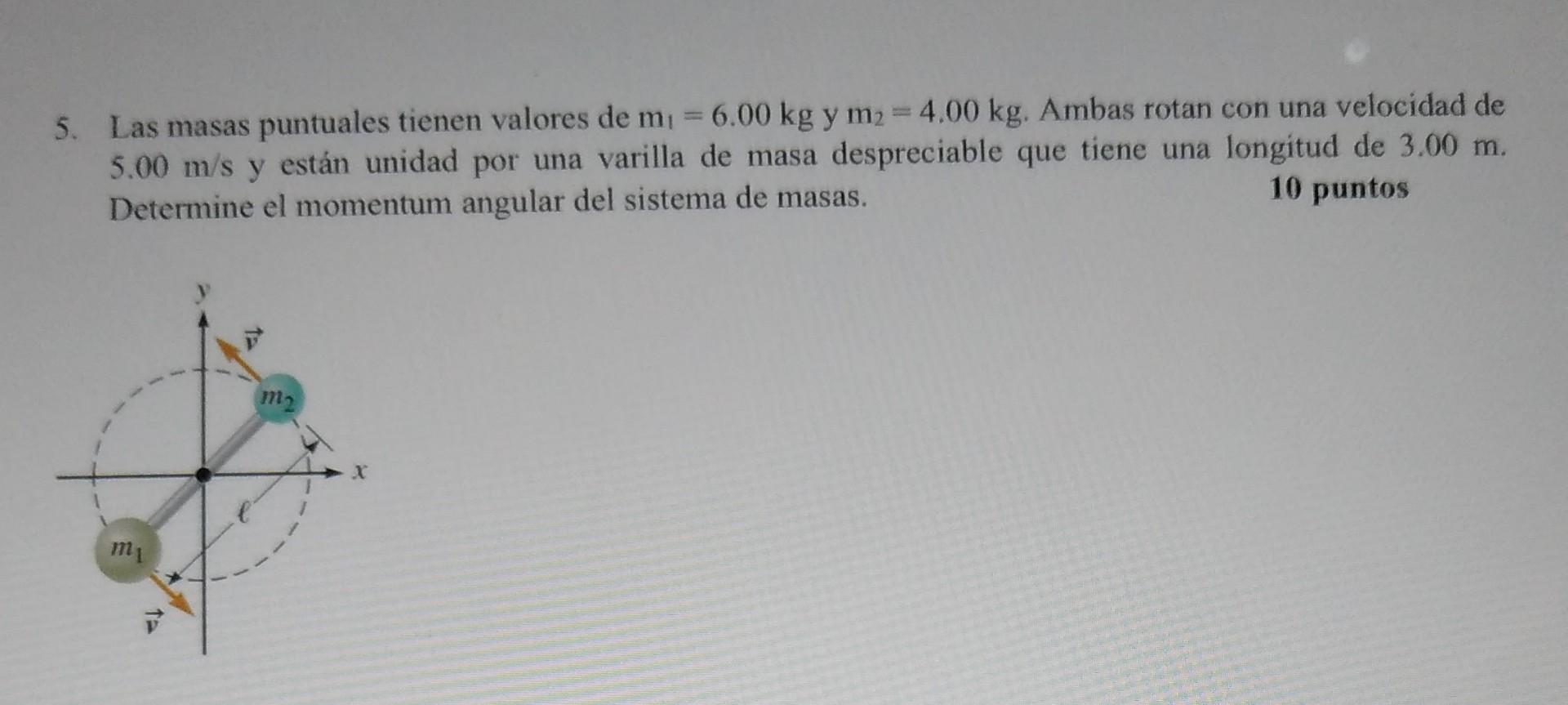 Solved The pointed masses have values of m1=6.00kg and | Chegg.com