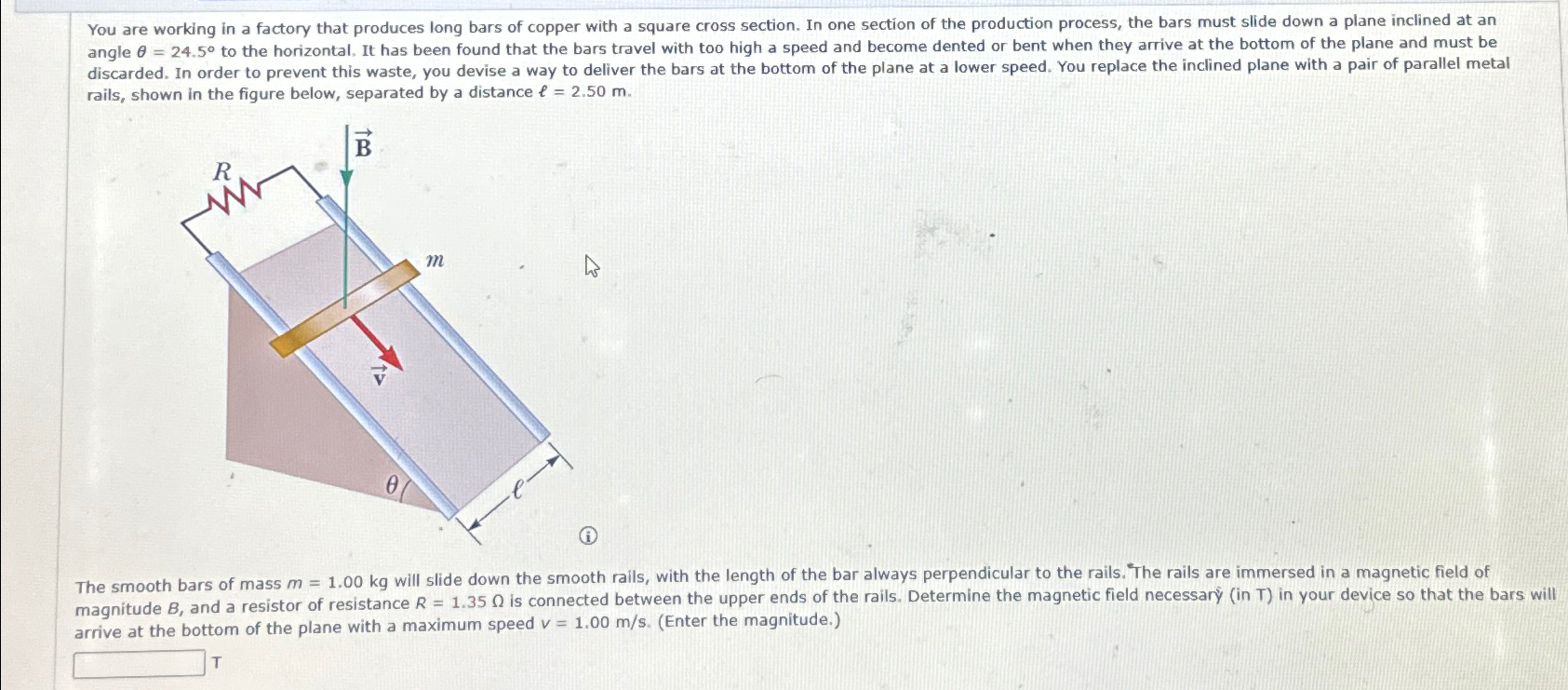 Solved rails, shown in the figure below, separated by a | Chegg.com