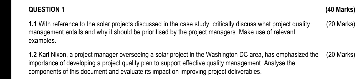 Solved QUESTION 1(40 ﻿Marks)1.1 ﻿With reference to the solar | Chegg.com