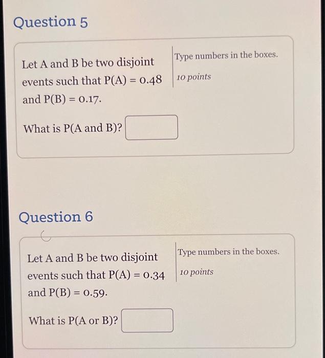 Solved Let A and B be two Type numbers in the boxes. | Chegg.com