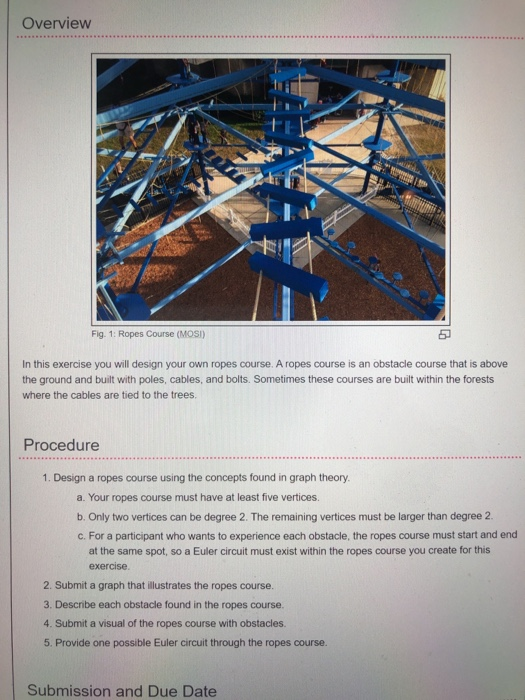 Overview Fig. 1: Ropes Course (MOSI) In this exercise | Chegg.com