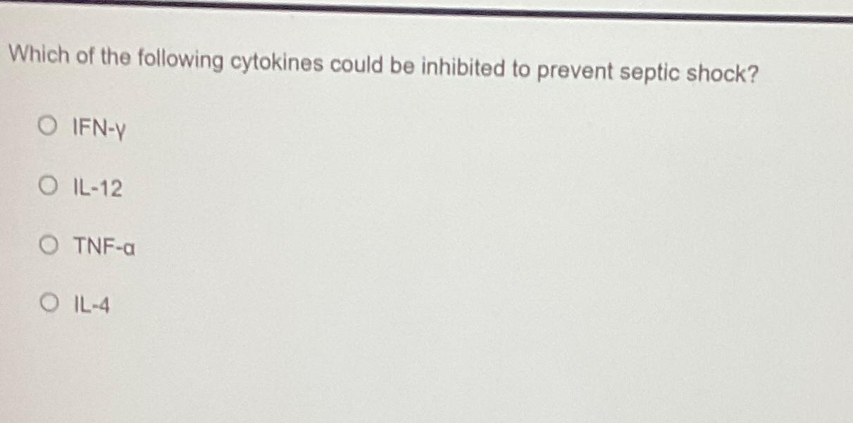 Solved Which of the following cytokines could be inhibited | Chegg.com