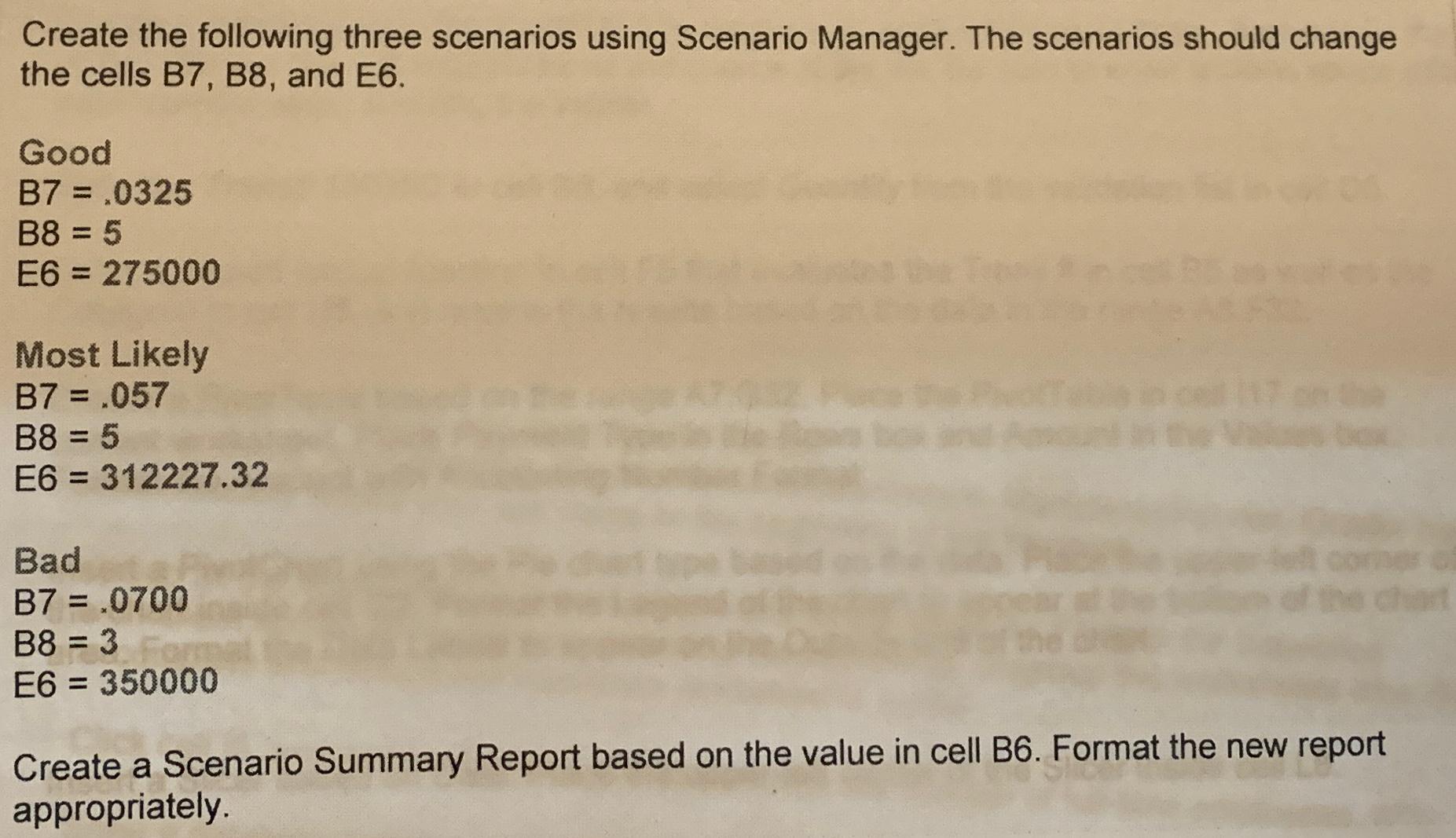 Solved Create the following three scenarios using Scenario | Chegg.com