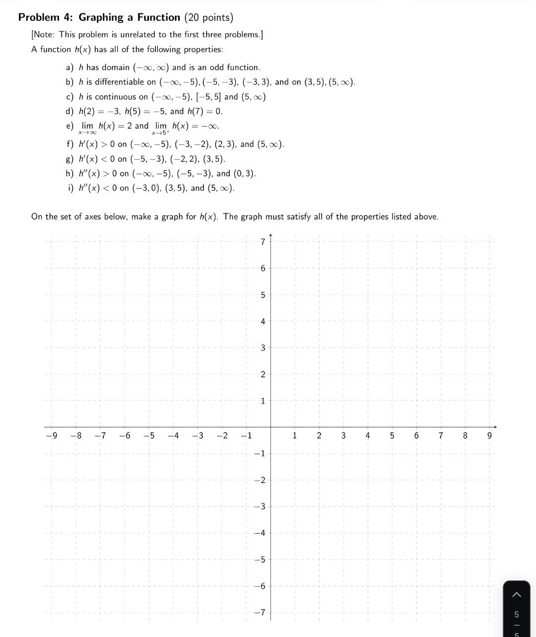 Solved Problem 4: Graphing a Function (20 points) [Note: | Chegg.com
