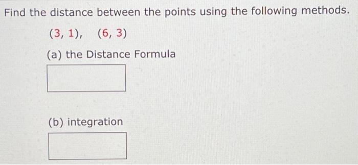 Solved Find the distance between the points using the | Chegg.com