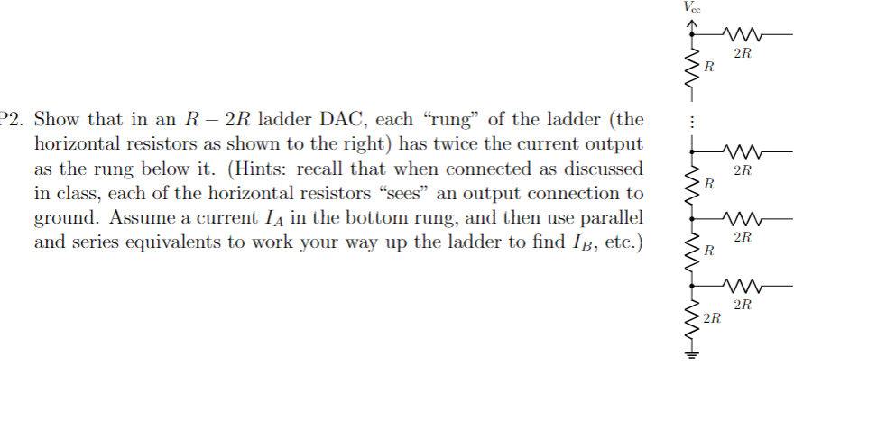 Solved Show that in an R-2R ﻿ladder DAC, each "rung" of the | Chegg.com