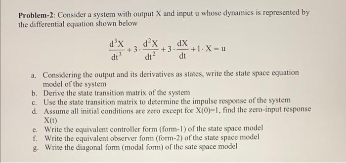 Solved Problem-2: Consider a system with output X and input | Chegg.com