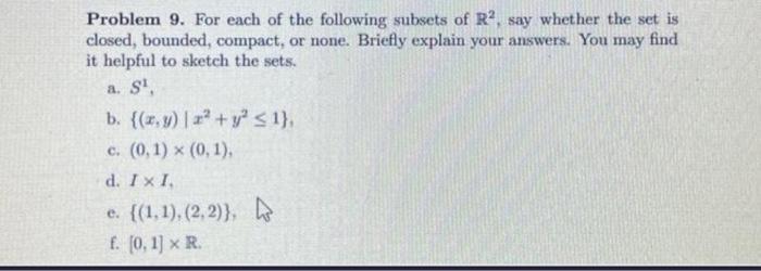 Solved Problem 9. For each of the following subsets of R2, | Chegg.com