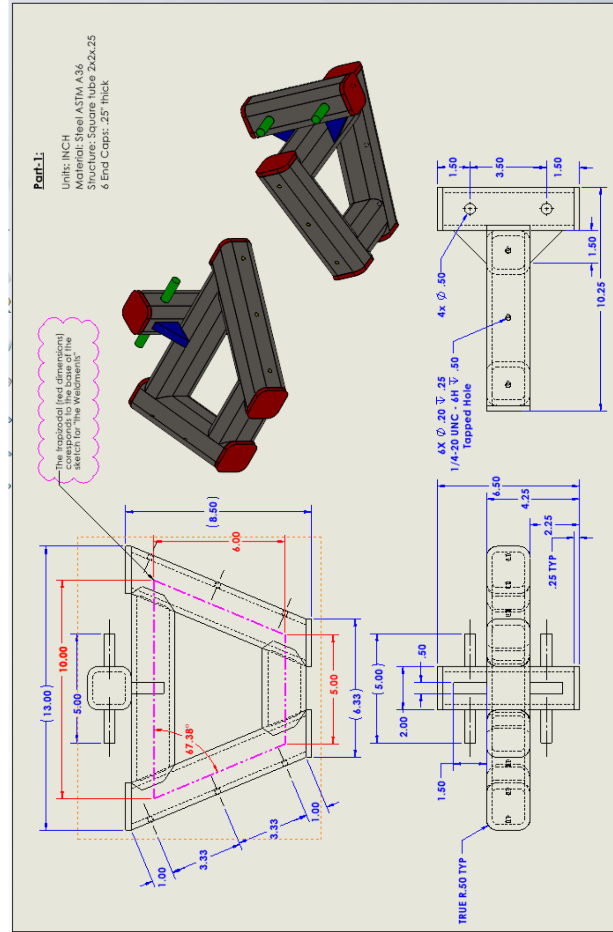 Solved Create the object in the image in solidworks 2023 | Chegg.com
