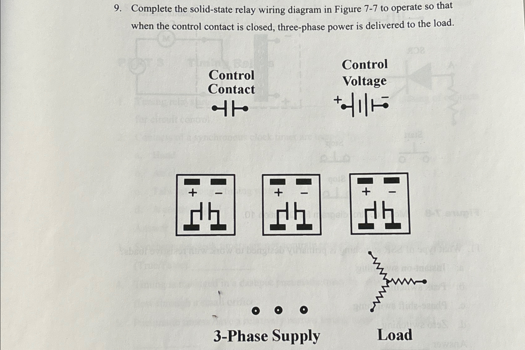 Solved Complete the solid-state relay wiring diagram in | Chegg.com