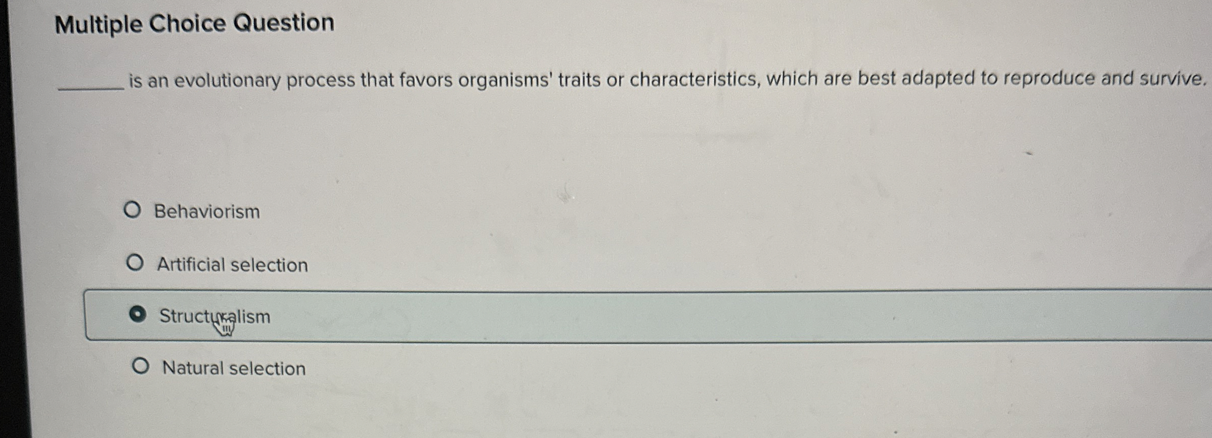 Solved Multiple Choice Question ﻿is an evolutionary process | Chegg.com