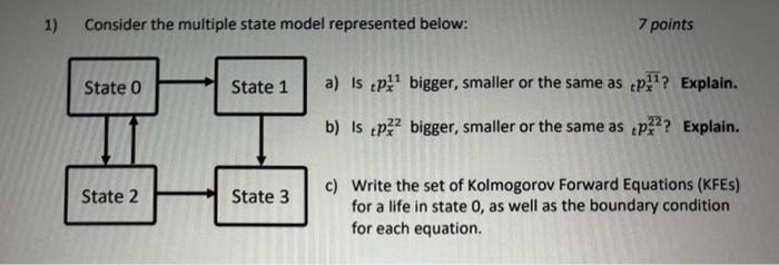 Solved 1) Consider the multiple state model represented | Chegg.com