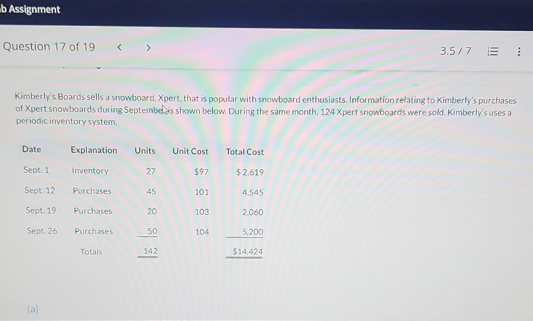 Solved Kimberly's Boards sells a snowboard, Xpert, that is | Chegg.com