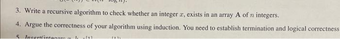 Solved 3 Write A Recursive Algorithm To Check Whether An 0875