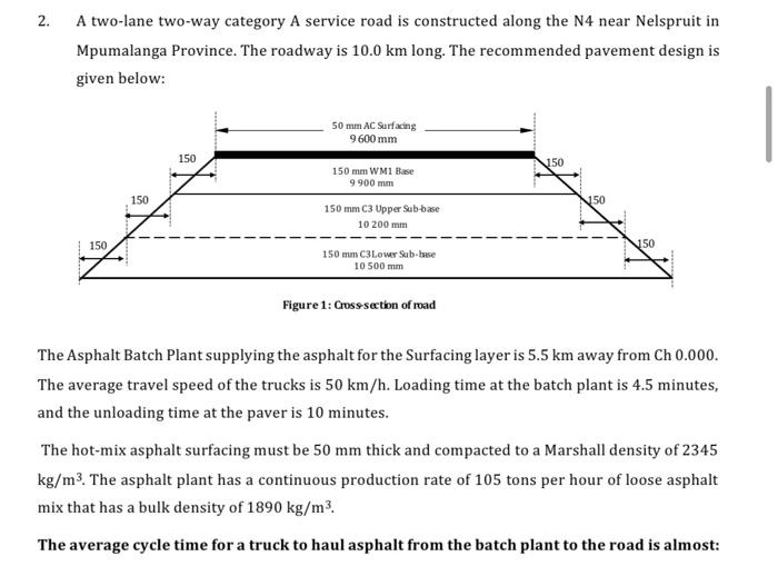 Solved 1. A two-lane two-way category A service road is | Chegg.com