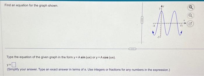 [Solved]: Find an equation for the graph shown. Find an equa