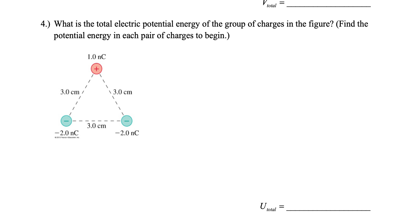 Solved Vtotal =4.) ﻿What is the total electric potential | Chegg.com