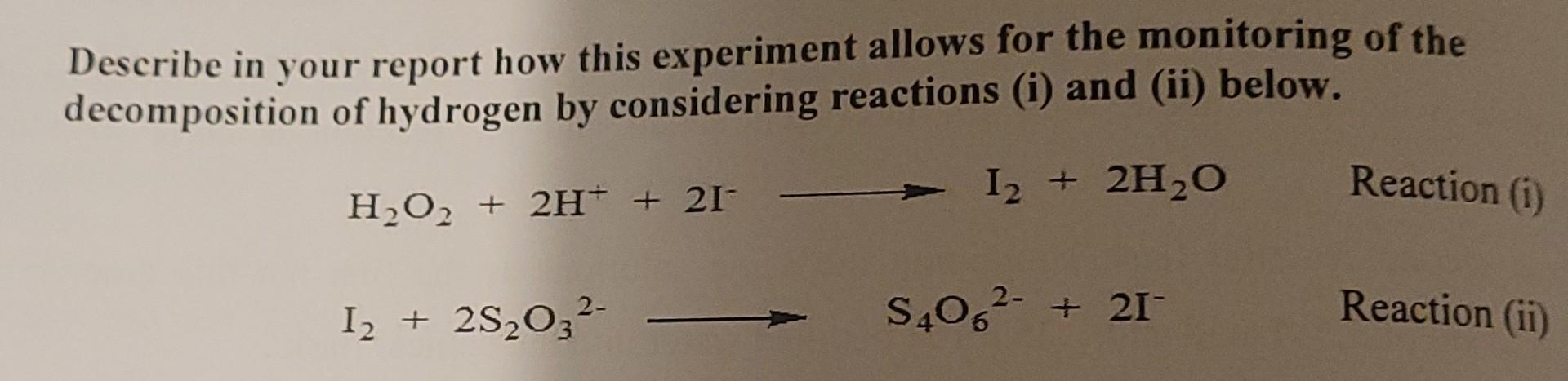 Solved Describe in your report how this experiment allows | Chegg.com