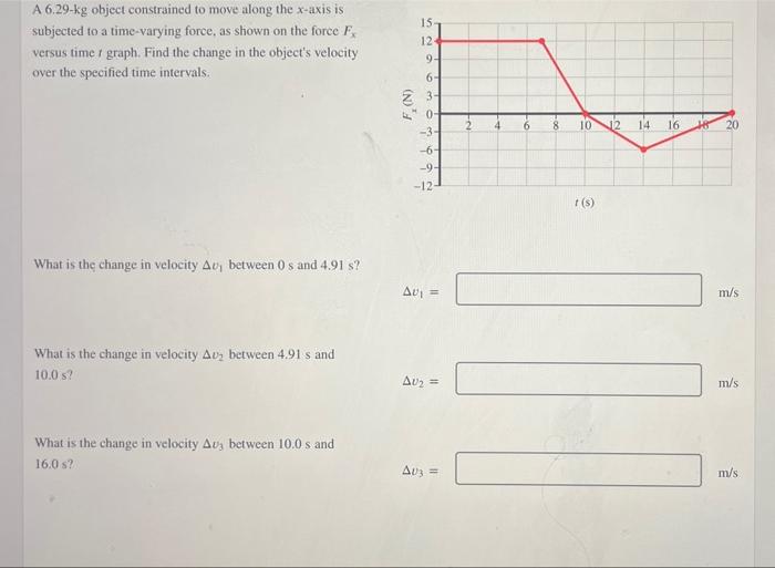 Solved A 6 29 Kg Object Constrained To Move Along The X Axis