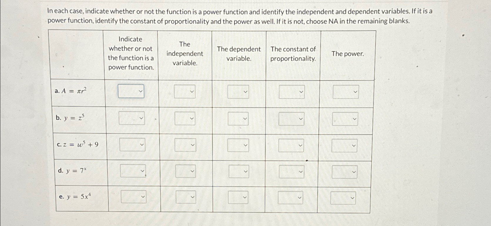 Solved In each case, indicate whether or not the function is | Chegg.com