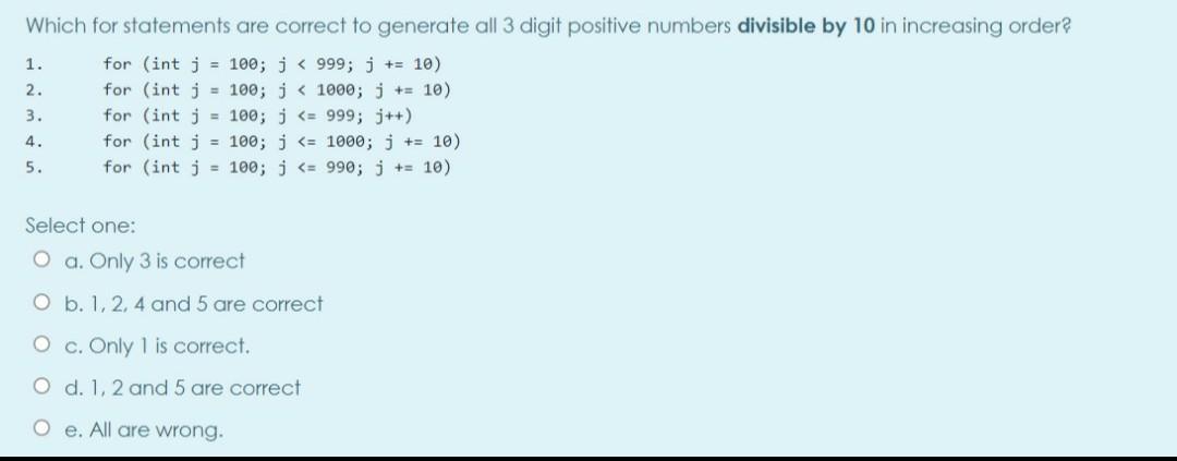 Solved Which for statements are correct to generate all 3 | Chegg.com