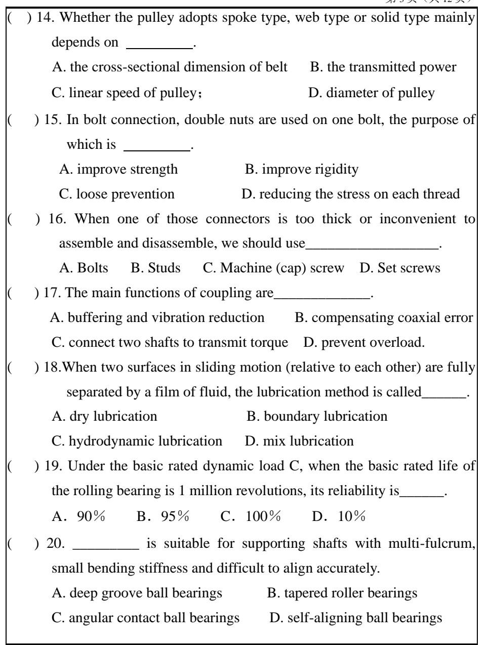 Solved ) 14. Whether the pulley adopts spoke type, web type | Chegg.com