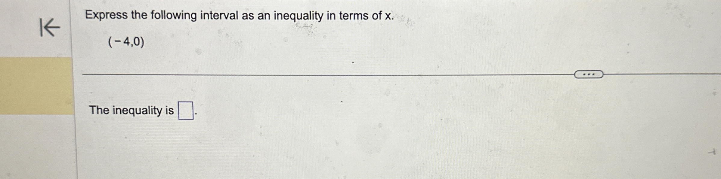 Solved Express the following interval as an inequality in | Chegg.com