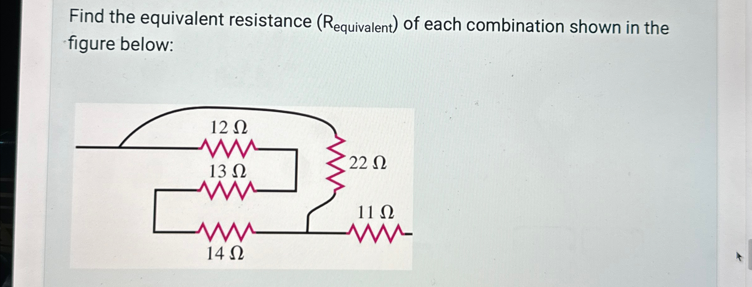 Solved Find the equivalent resistance ( Requivalent ) ﻿of | Chegg.com