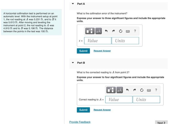 Solved Part B What is the corrected reading to A from point | Chegg.com