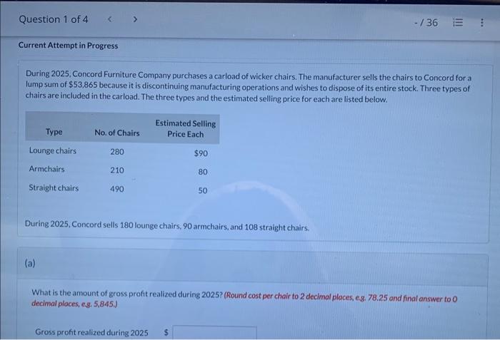 Solved During 2025, Concord Furniture Company purchases a | Chegg.com