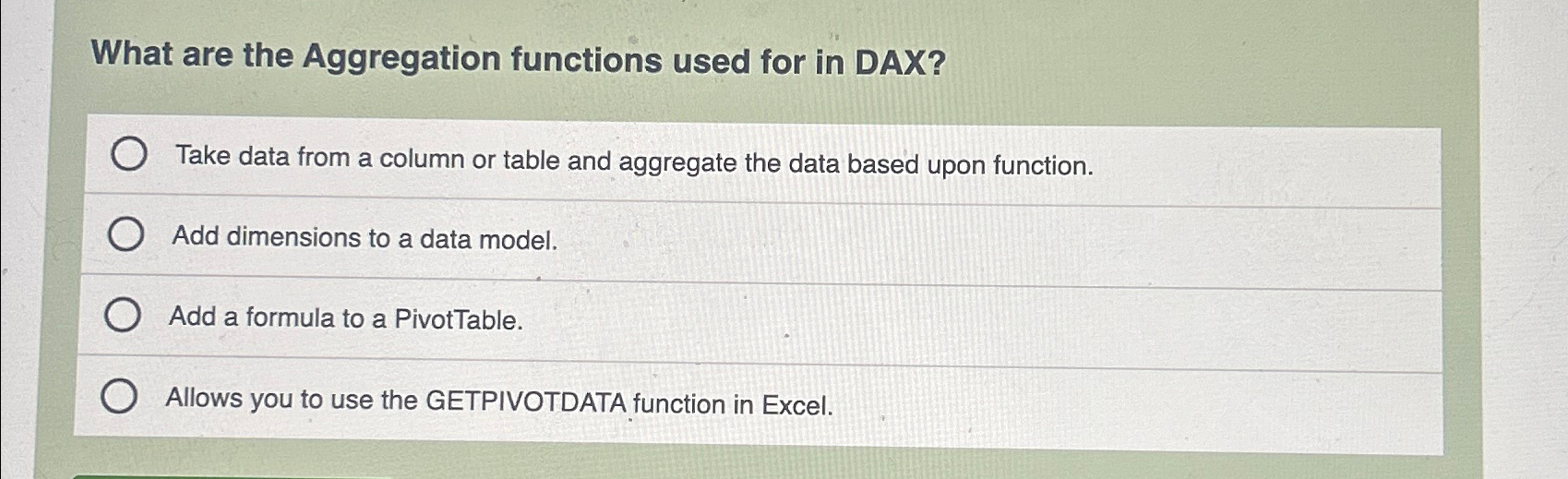 Solved What are the Aggregation functions used for in | Chegg.com