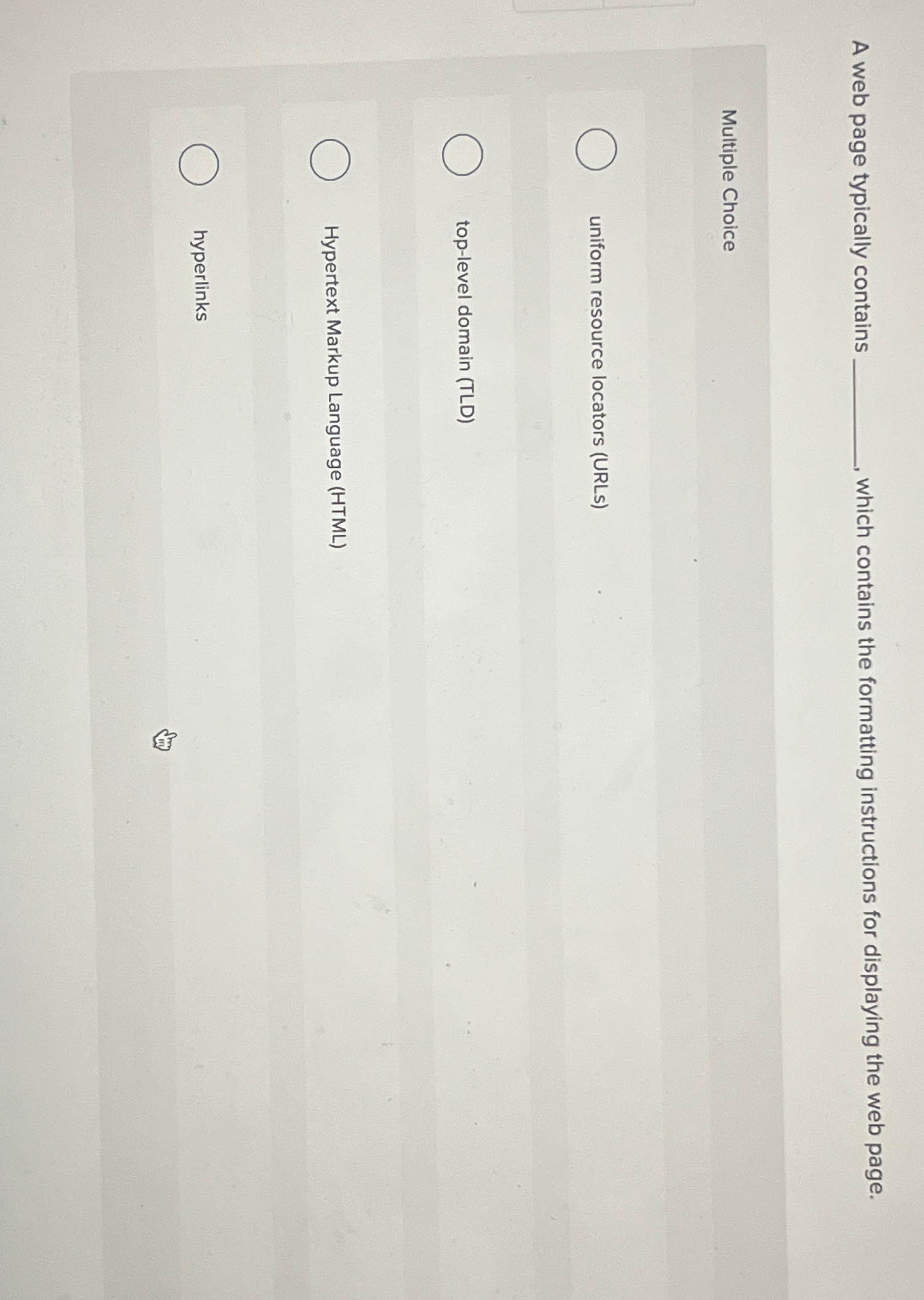 Solved A web page typically containswhich contains the | Chegg.com