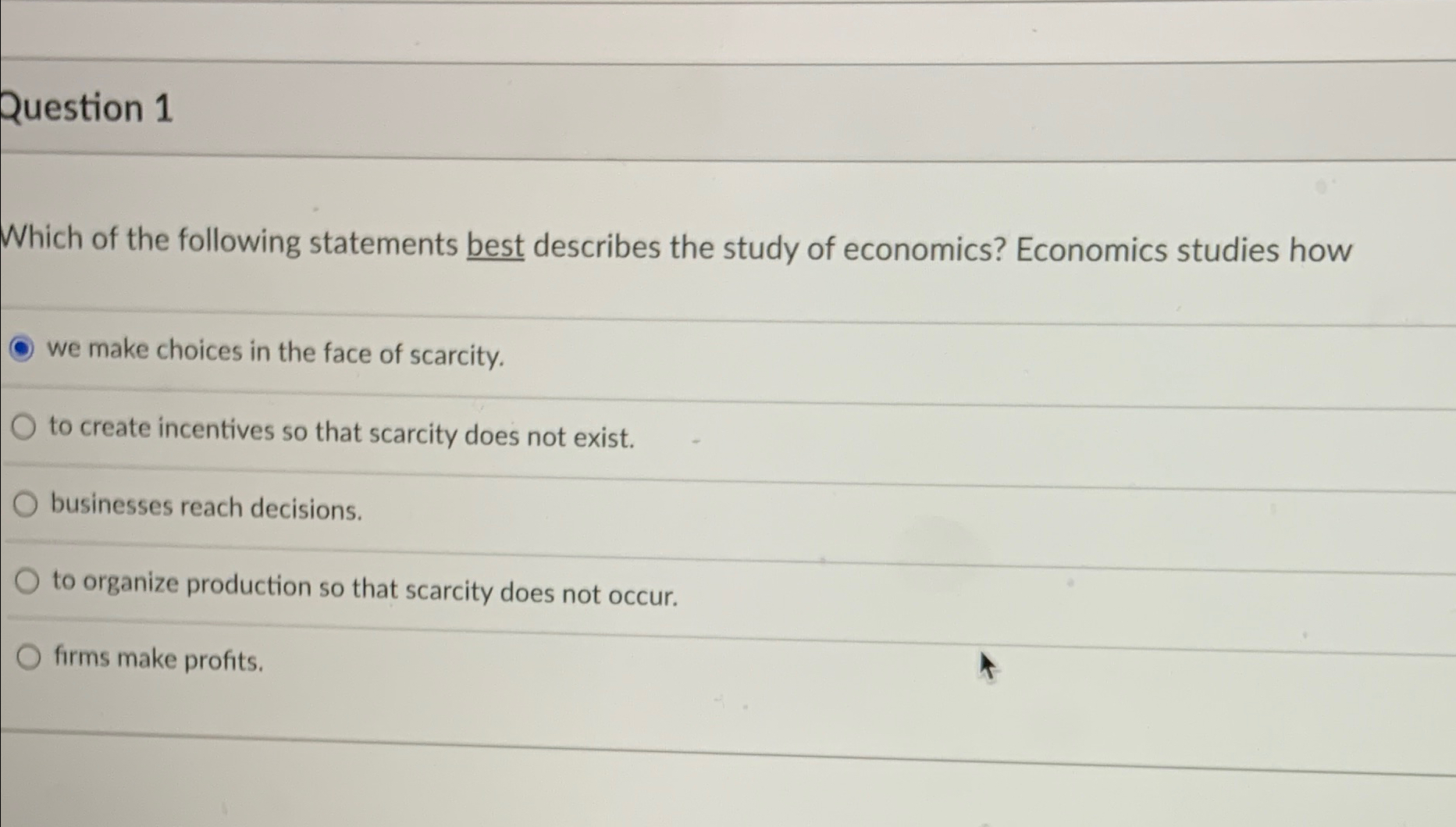 Solved Question 1Which of the following statements best | Chegg.com