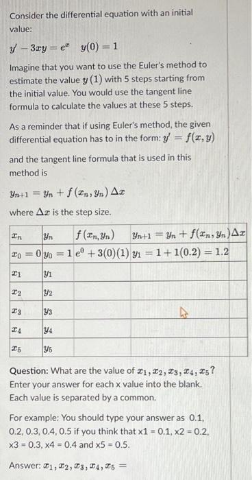 Solved Consider the differential equation with an initial | Chegg.com