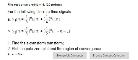 Solved File response problem 4. (20 points) For the | Chegg.com