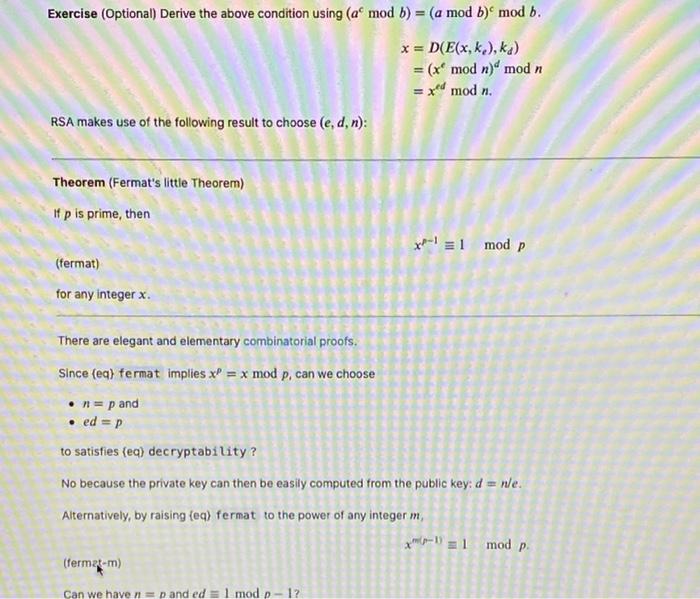 RSA Algorithm How to encrypt/decrypt? The encryption | Chegg.com