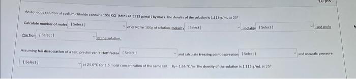 Solved Cakulate number of moles of ef KCC in 100e of | Chegg.com