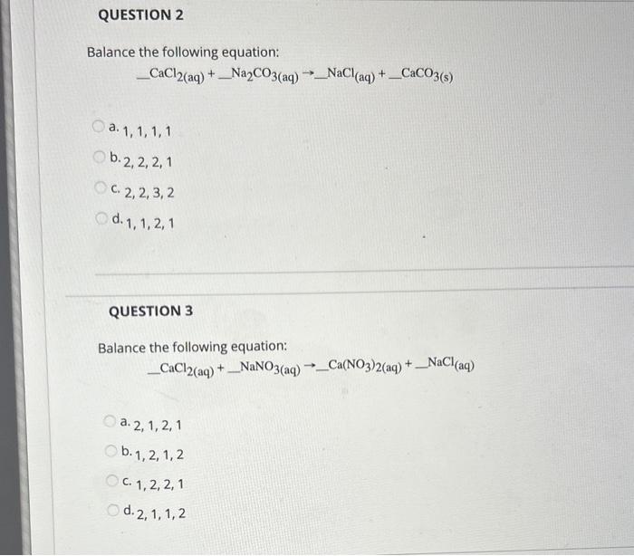 Solved Balance the following equation: | Chegg.com