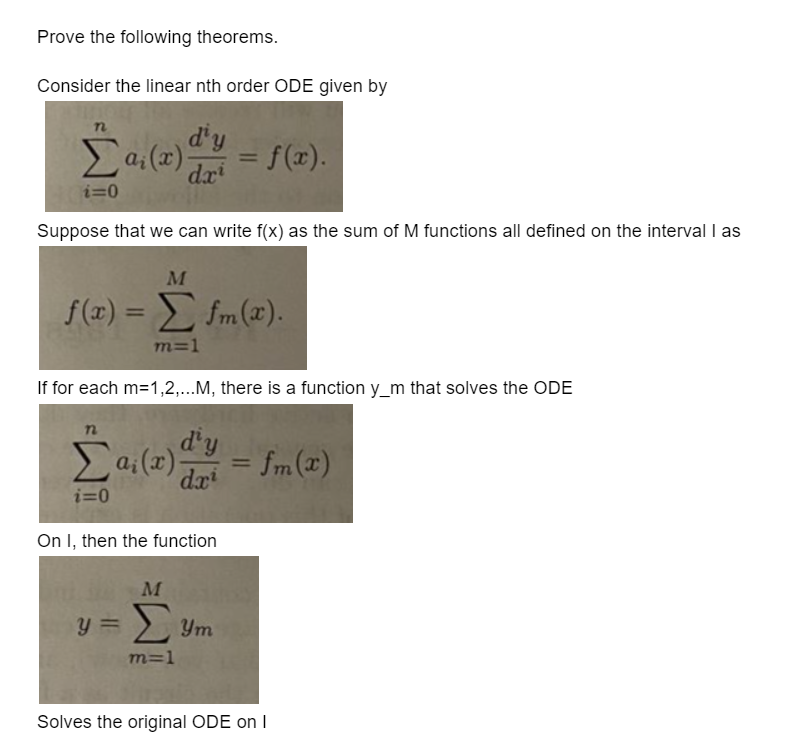 Solved Prove the following theorems:Consider the linear nth | Chegg.com