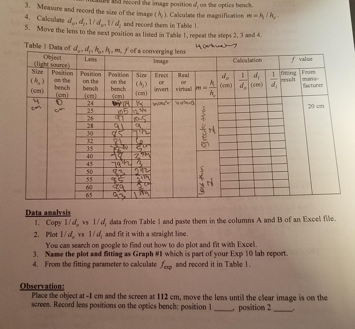Solved please help with the calculations and plotting the | Chegg.com
