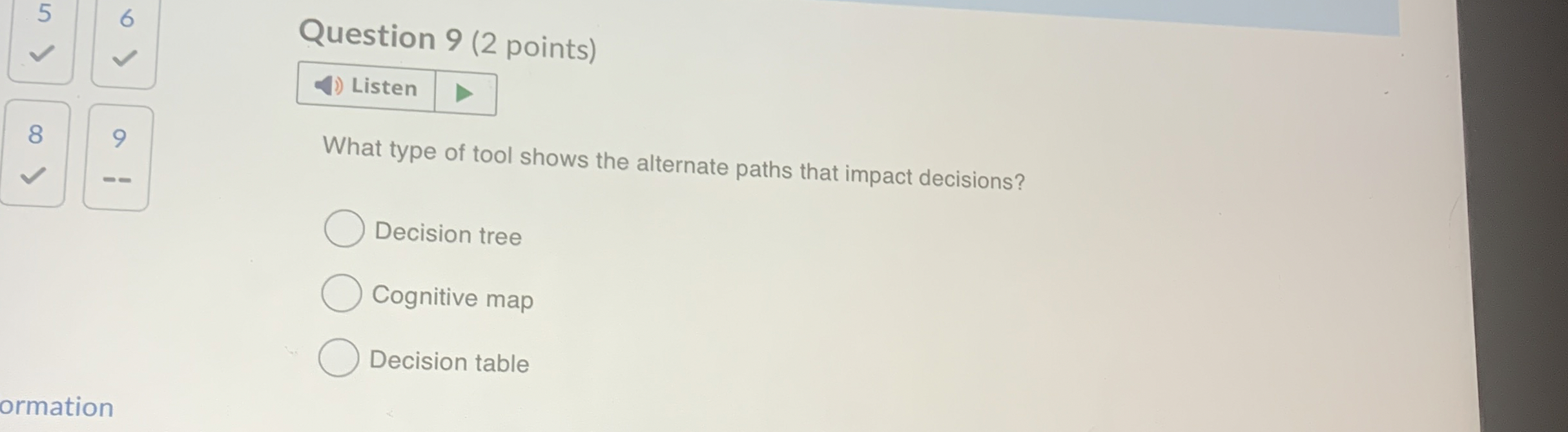 Solved 56Question 9 (2 ﻿points)Listen89What type of tool | Chegg.com