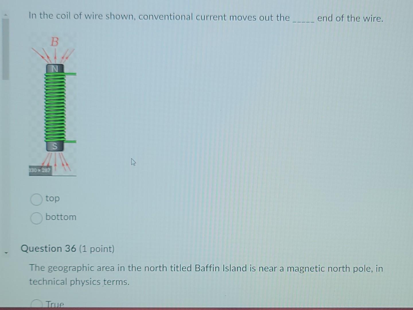 Solved In the coil of wire shown, conventional current moves | Chegg.com