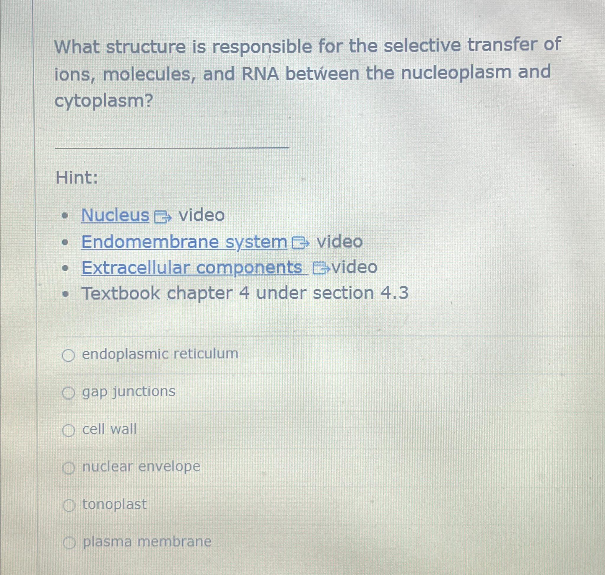 Solved What structure is responsible for the selective | Chegg.com