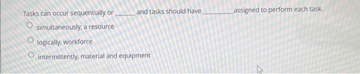 Solved Tasks can occur sequentially or and tasks should have | Chegg.com