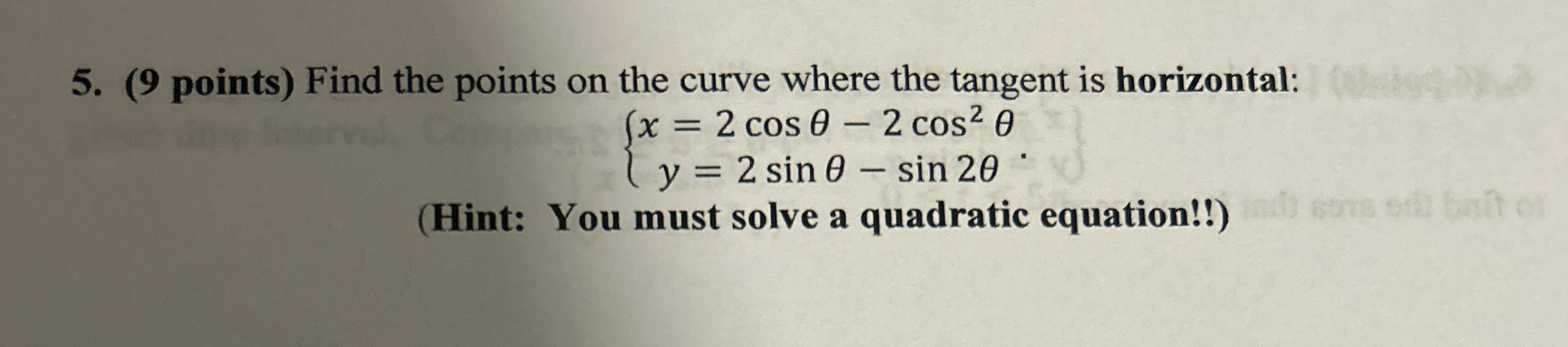Solved ( 9 ﻿points) ﻿Find the points on the curve where the | Chegg.com