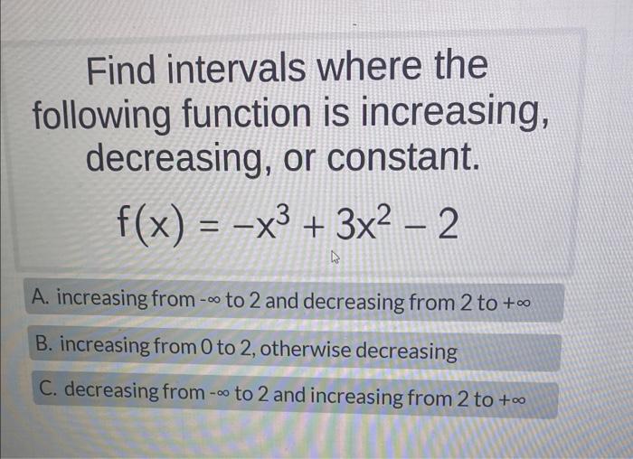 Solved Find intervals where the following function is | Chegg.com