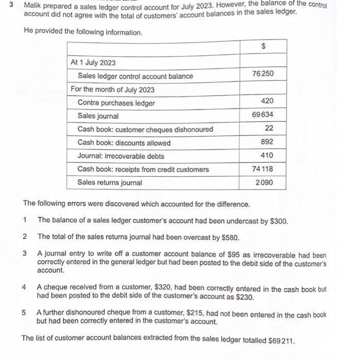 Solved (c) State two limitations of preparing a control | Chegg.com