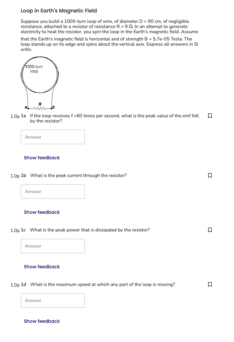 Solved Loop in Earth's Magnetic FieldSuppose you build a | Chegg.com
